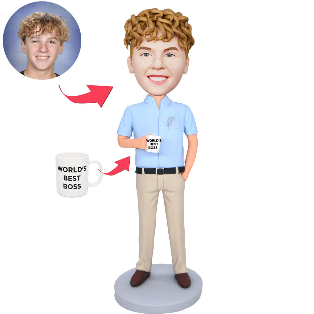 Custom Male Boss Bobbleheads For The World's Best Boss – Figure Bobblehead