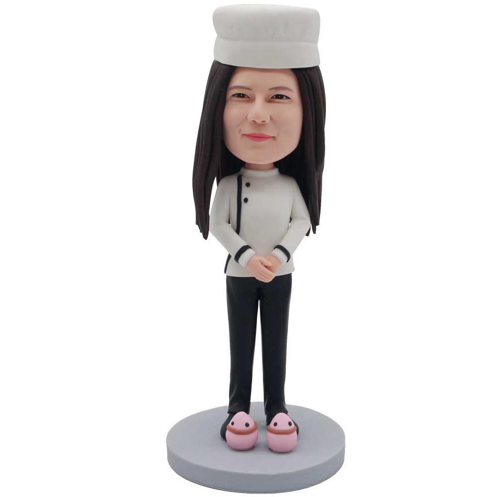 Beautiful Female Chef Cook Custom Figure Bobblehead