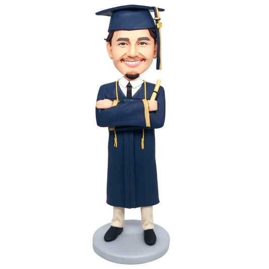 Male Graduates Chest With Arms Custom Graduation Bobbleheads – Figure ...