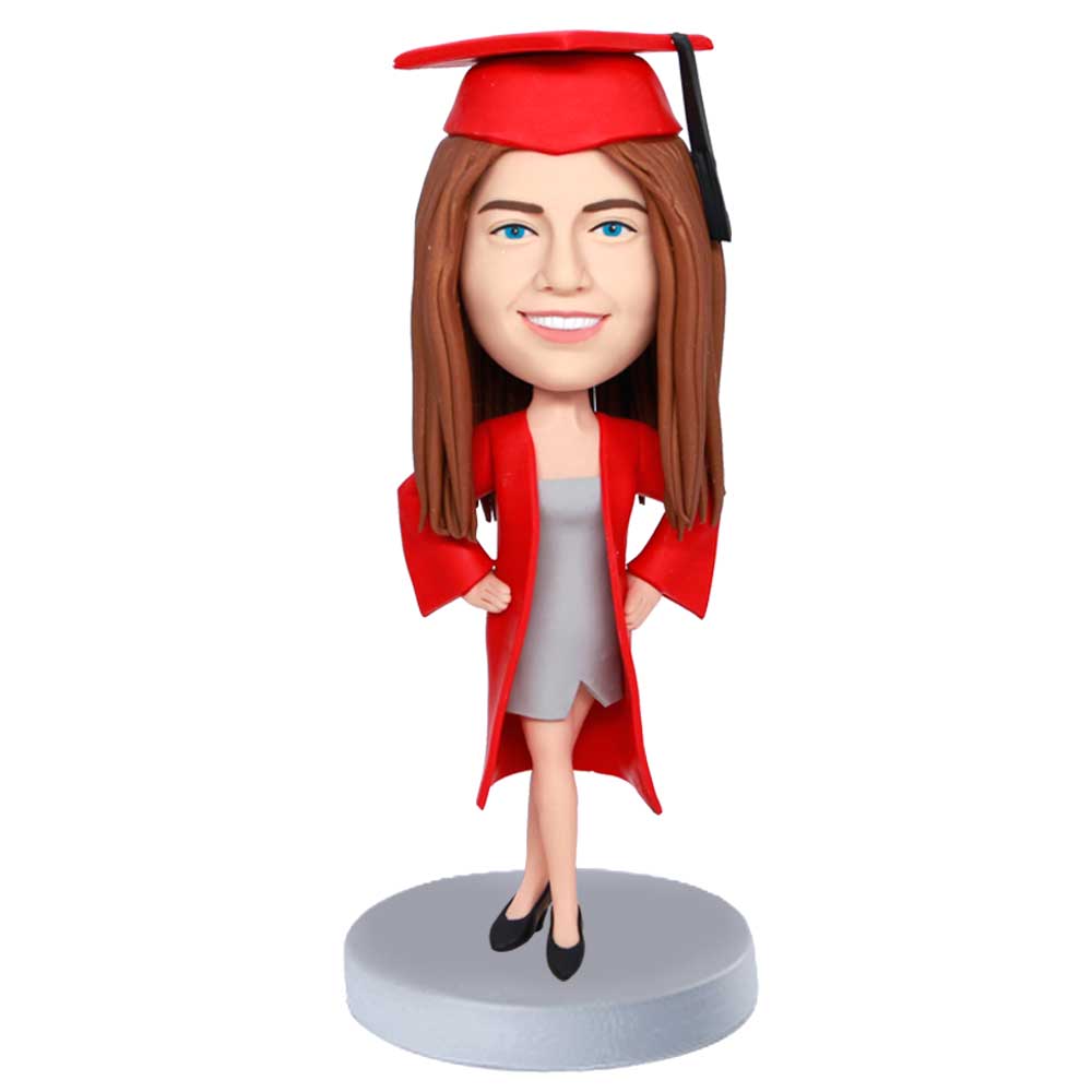 Red Graduation Gown Female